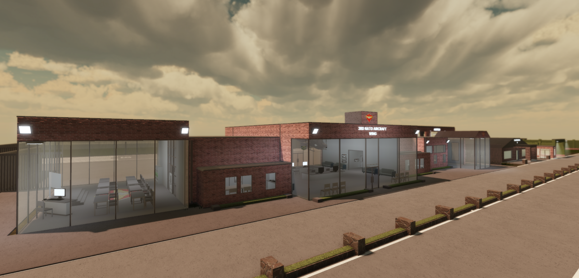 Island Military Base Map with Multiple Buildings – Clearly Development