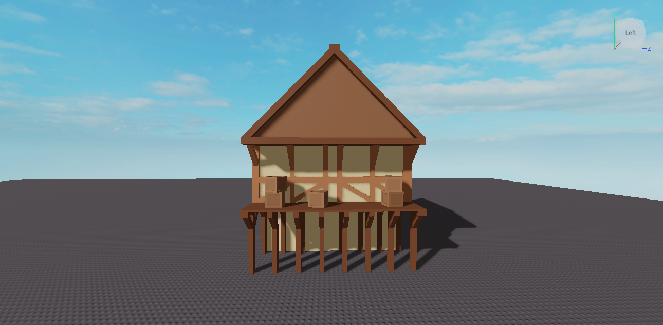 medieval port town house – low poly – cartoon style – Clearly Development