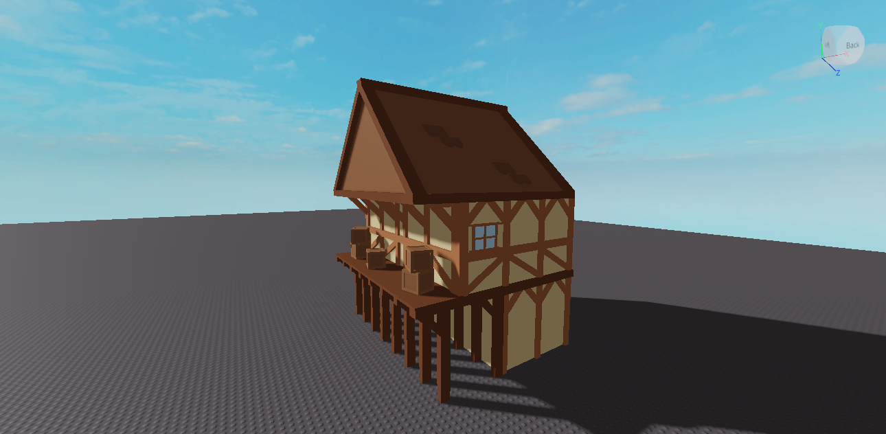 medieval port town house – low poly – cartoon style – Clearly Development