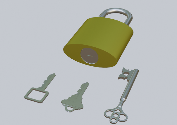 Low poly, high detail Key and Lock set – Clearly Development