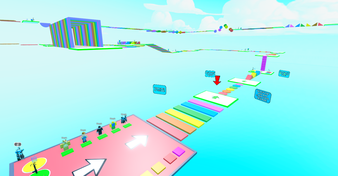 Unique 50 Stage Rainbow Obby – Clearly Development