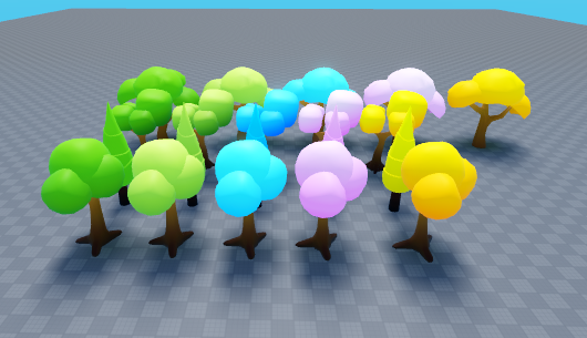 Low Mid Poly Roblox Tree Pack Several Colors – Clearly Development
