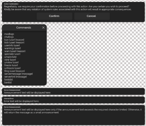 Roblox Admin User Interface (PSD Template) – Clearly Development