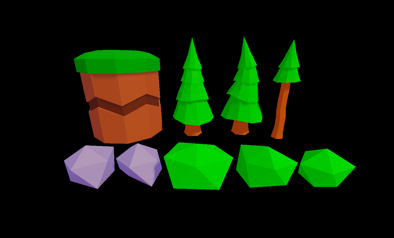 Low Poly Border, Trees, Bush and Rocks – Clearly Development
