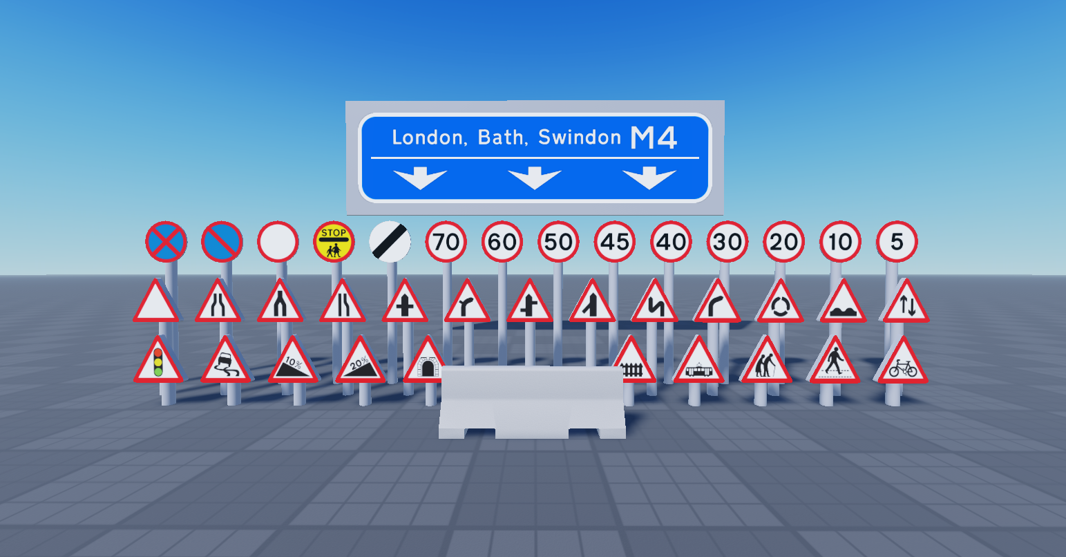 UK Road Signs Pack – Perfect For RP Games – Clearly Development