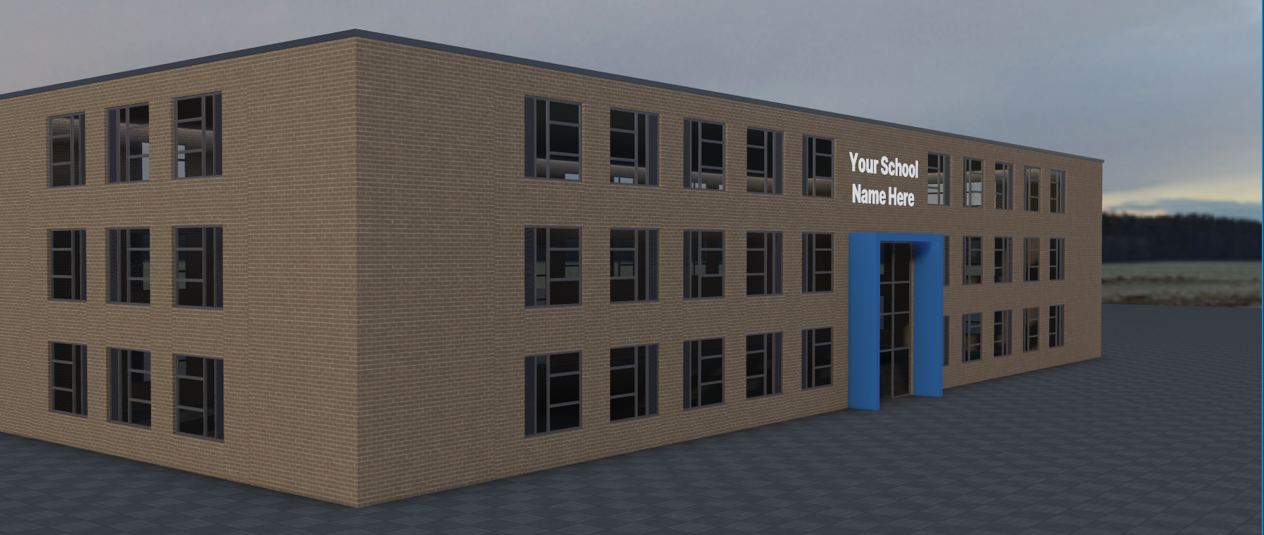 Realistic School Campus Exterior – Clearly Development