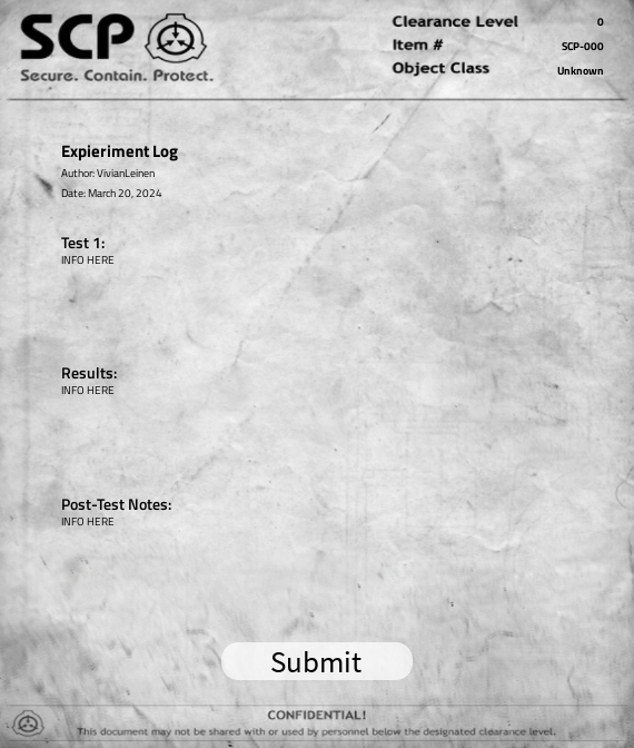 SCP Research Log System – Clearly Development