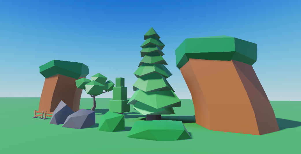 EEGGG’s Mini LowPoly Asset Pack V1: Trees, Fences, Bushes, hills and rocks – Clearly Development