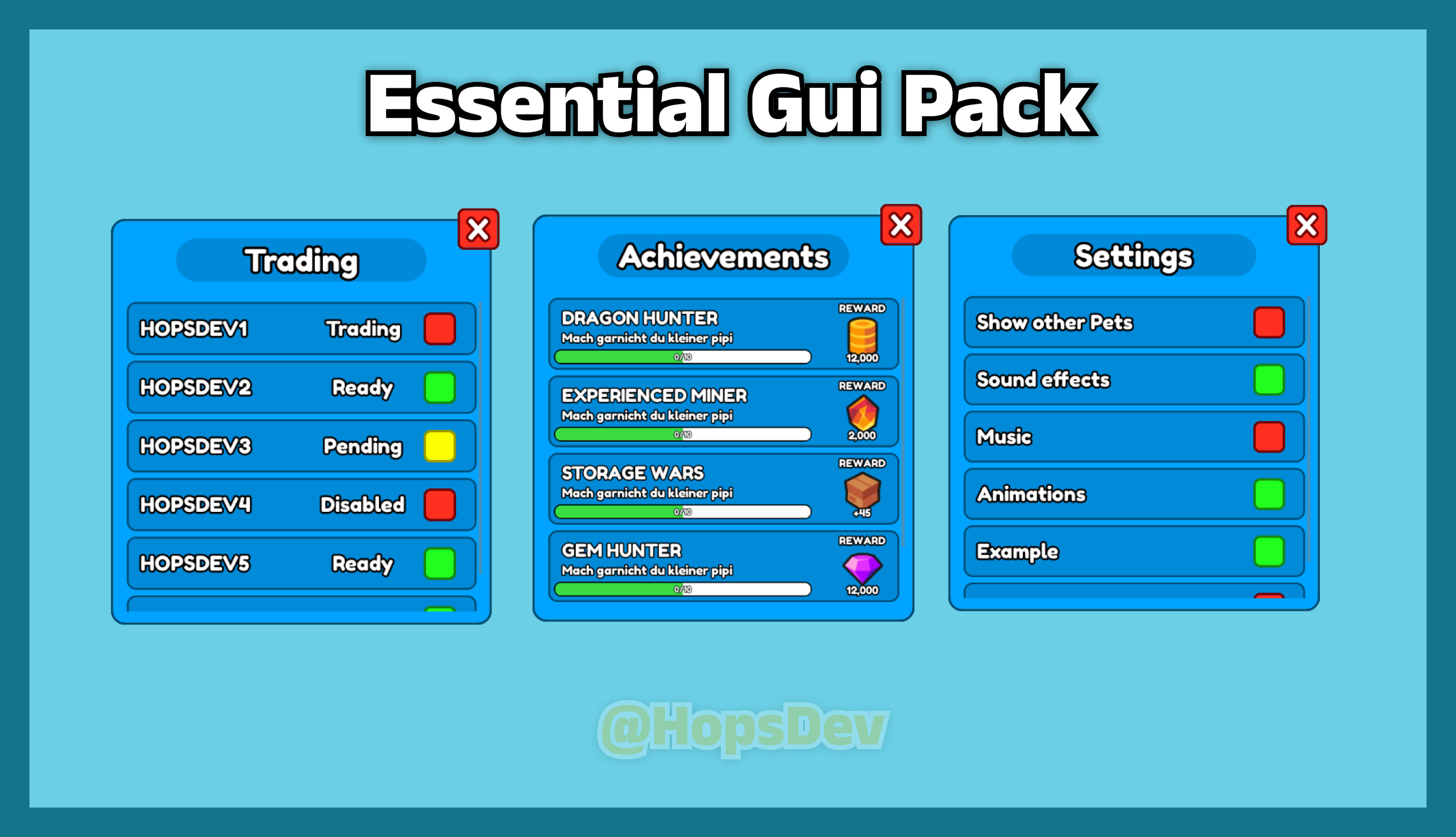 Essential Gui Pack – Clearly Development