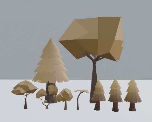 Low Poly Tree Pack of 9 (Normal, Pine, Massive, Palm) – Clearly Development