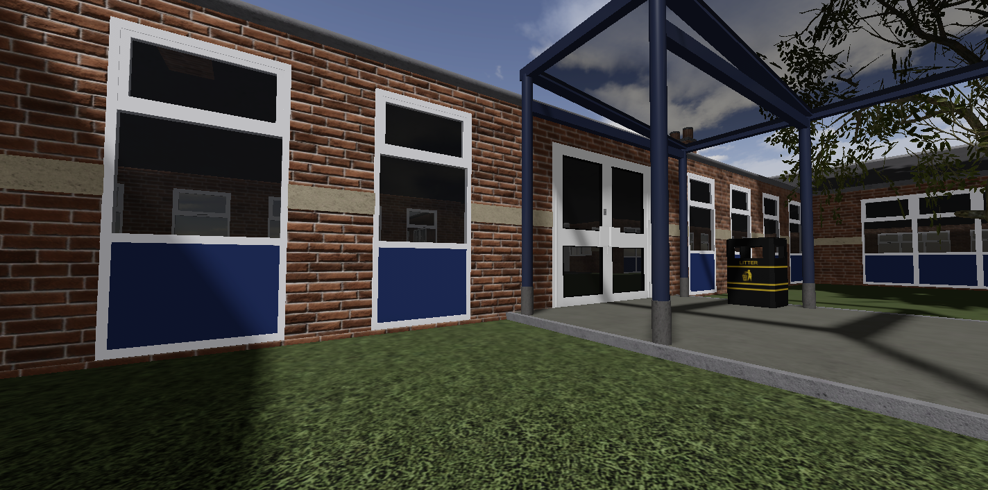 Small ro-school Starter Campus – Exterior ONLY – Clearly Development