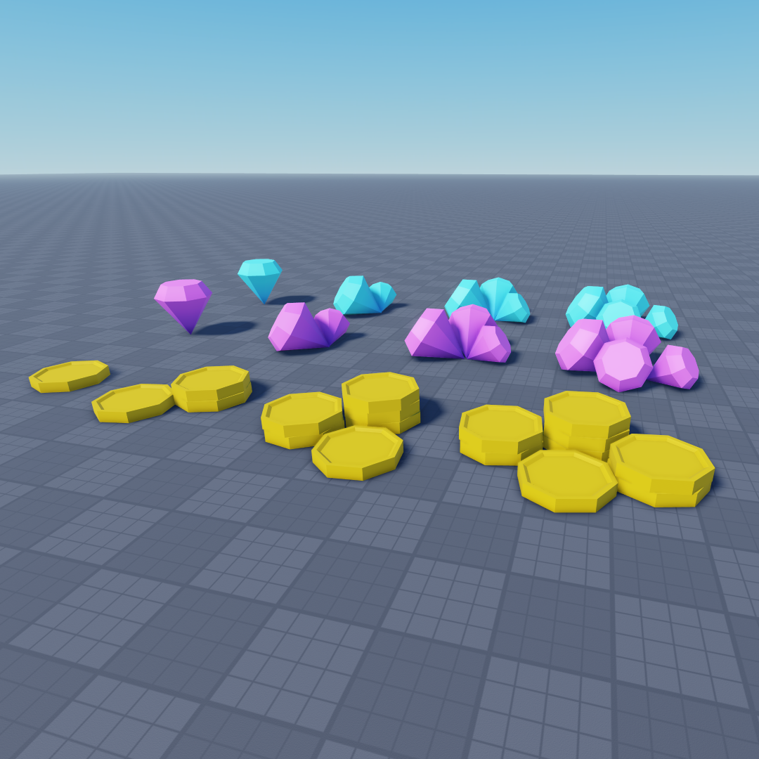 Coins and Gems – Low Poly Pack – Clearly Development