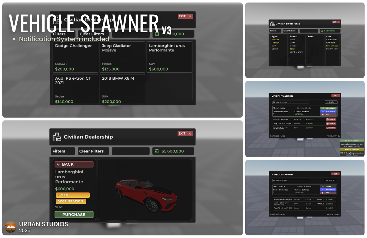 Vehicle Spawner v3 – Clearly Development