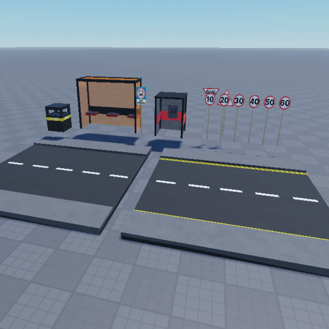 Uk Assets Pack With Road Signs, Roads And Bus Stops – Clearly Development